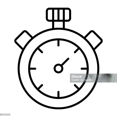 스톱워치 아이콘 얇은 선 스타일 벡터 일러스트 레이 션 그래픽 디자인 개념 기호에 대한 스톡 벡터 아트 및 기타 이미지 개념 기호 고립 색상 디자인 Istock
