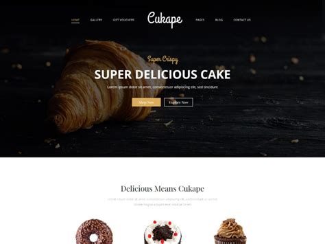 10 Free Cake Shop Html Css Website Templates