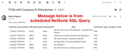 Email Netsuite Sql Queries Like Saved Search