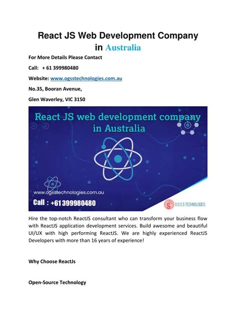 Ppt React Js Web Development Company In Australia Powerpoint Presentation Id11809719