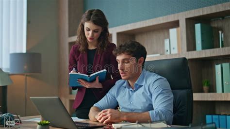 Secretary Writing Boss Instructions Standing Company Office Ceo Giving