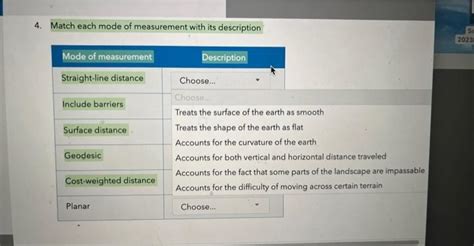 Solved 4 Match Each Mode Of Measurement With Its Chegg Com