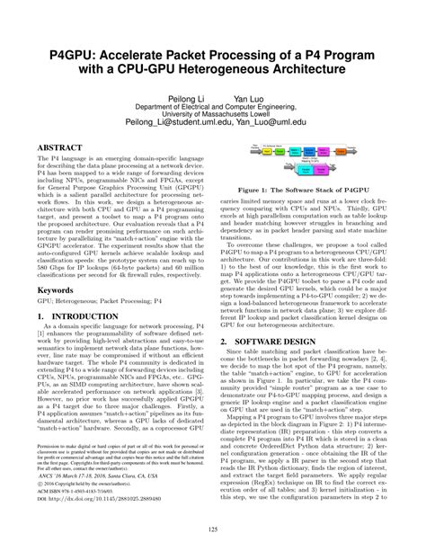 Pdf P4gpu Accelerate Packet Processing Of A P4 Program With A Cpu Gpu Heterogeneous Architecture