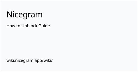 How To Unblock Guide Nicegram