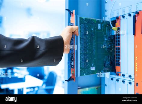 Fix Network Switch In Data Center Room Stock Photo Alamy
