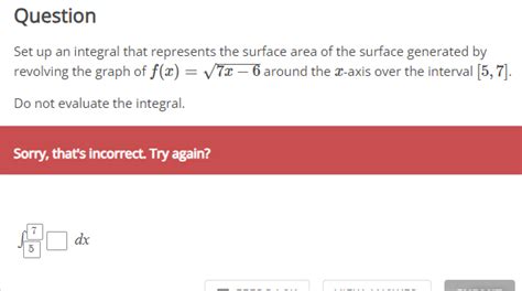 Solved Set Up An Integral That Represents The Surface Area Chegg