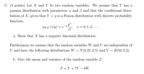 Solved 4 Points Let X And Y Be Two Random