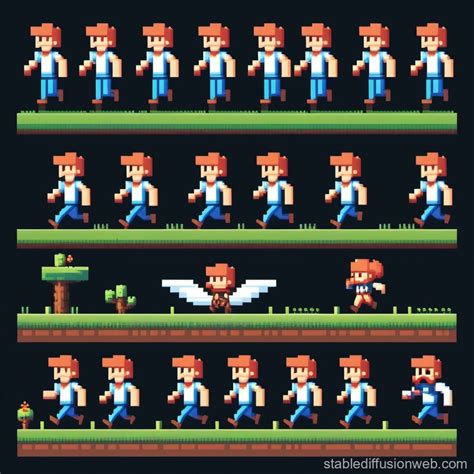 Stokfiguur Wandelende Sprite Sheet