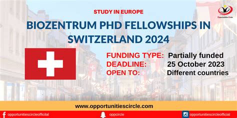 Biozentrum Phd Fellowships Program 2024 In Switzerland Opportunities