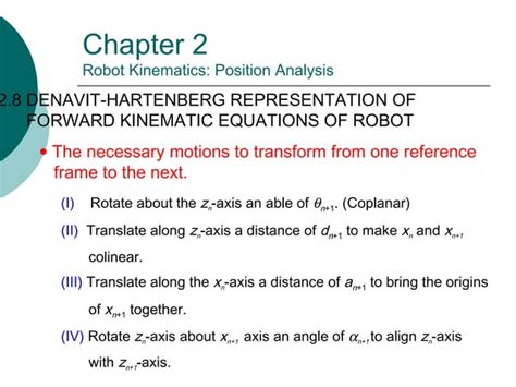 Chapter 2 Robot Kinematics Ppt Physics Science