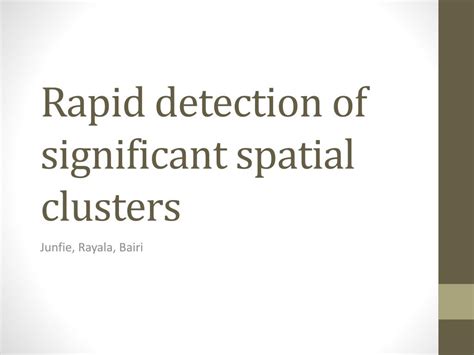 Ppt Rapid Detection Of Significant Spatial Clusters Powerpoint Presentation Id 2062448