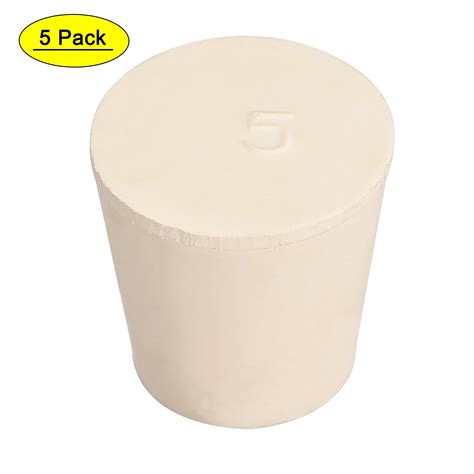 White Tapered Shaped Solid Rubber Stopper For Lab Tube Stopper Size 5
