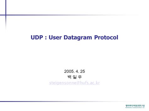 Udp User Datagram Protocol 백 일 우 Ppt Download