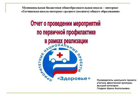 Отчет о проведении мероприятий по первичной профилактике в рамках реализации программы Здоровое