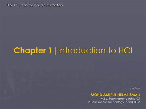 PPT Chapter Introduction To HCI PowerPoint Presentation Free Download ID