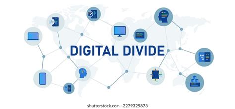 Digital Divide Gap Technology Internet Knowledge Stock Vector Royalty Free 2279325873