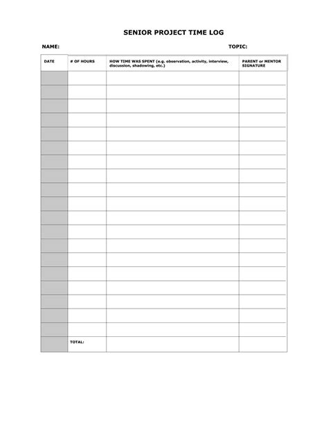 Time Log Template Spark Premium Template Template Spark