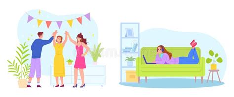 Extravert And Introvert Shy Woman Or Talkative Sociable Person Social Extroversion