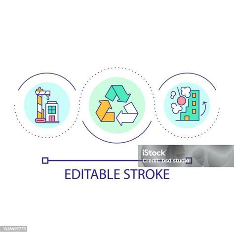 Recycling Of Old Buildings Loop Concept Icon Stock Illustration