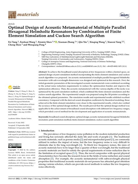 Optimal Design Of Acoustic Metamaterial Of Multipl Pdf Metamaterial