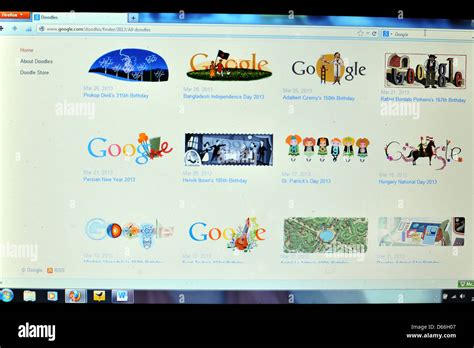 Image Of A Computer Screen Showing Images Of Different Google Themes Stock Photo Alamy