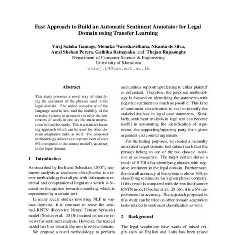 Fast Approach To Build An Automatic Sentiment Annotator For Legal Domain Using Transfer Learning