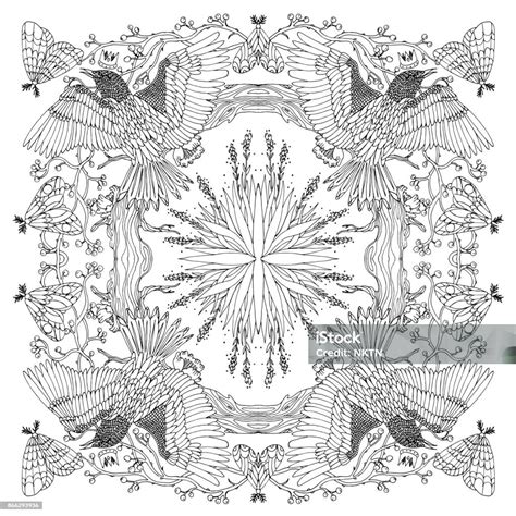 장식 둥근 만다라 흑인과 백인 낙서 벡터 일러스트입니다 성인과 더 오래 된 아이 들을 위한 색칠 공부 책입니다 착 색 페이지입니다 윤곽을 그리기 꽃 식물에 대한 스톡 벡터