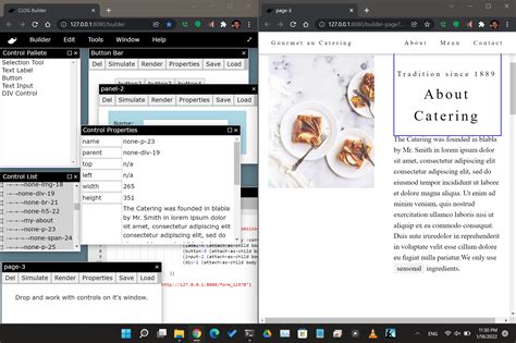 Preview Of Clog Builder Working On Gui Panels And Full Web Sites Rcommonlisp