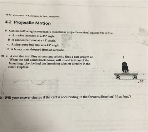 Solved Projectile Motion Can The Following Be Reasonably Chegg