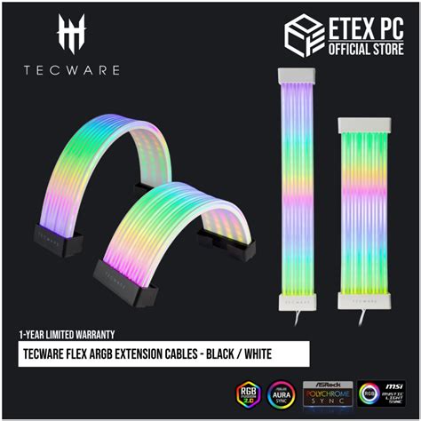 Tecware Flex Argb Extension Cables Black White Twac Flex Bkar Twac Flex Whar Shopee