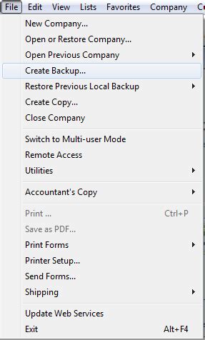 Creating A Backup Company File CurrentTrack
