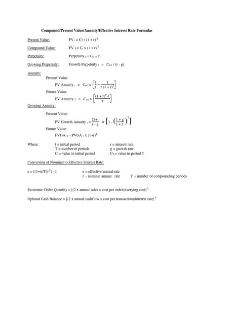 Annuity Formulas Pdf Pdf