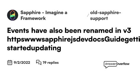 Events Have Also Been Renamed In V3 Sapphirejsdevdocsguidegetting Started
