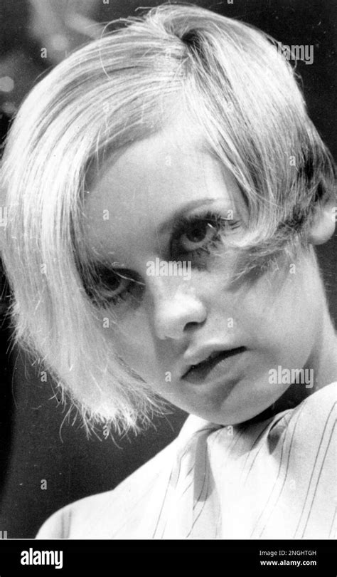 British Model Twiggy Gets Her Hair Trimmed At The ABC Television Studio