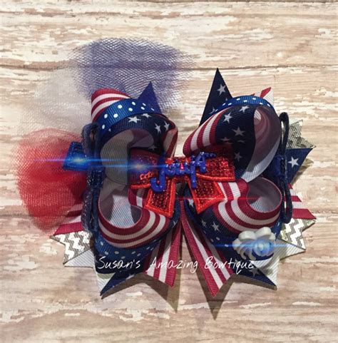 4th Of July Light Up Bow With Onoff Switch