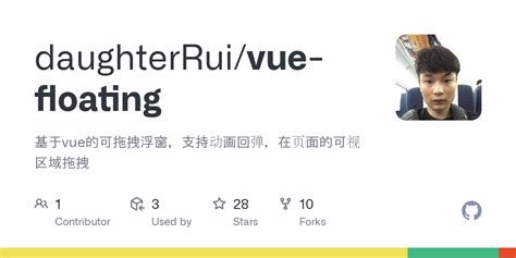 Github Daughterruivue Floating 基于vue的可拖拽浮窗，支持动画回弹，在页面的可视区域拖拽