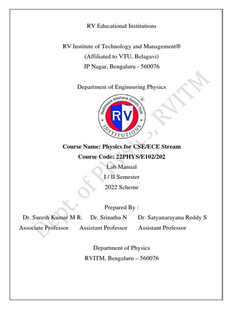Final Cse Ece Physics Lab Manual Snr Download Free Pdf Pn Junction Bipolar