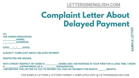 Complaint Letter About Delayed Payment Salary Payment Delay Complaint
