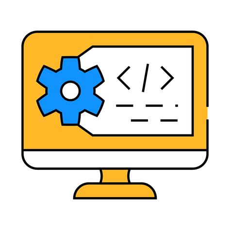 Working Code Computer Screen Icon Color Illustration 49819065 Vector Art At Vecteezy