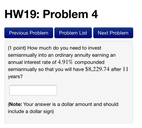 Solved Hw19 Problem 4 Previous Problem Problem List Next