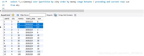Mysql窗口函数中的滑动窗口expression 2 Of Partition By Or Order By Clause O Csdn博客
