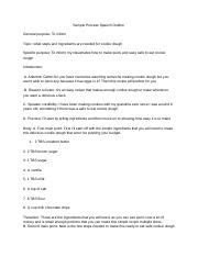 Sample Process Speech Outline Sample Process Speech Outline General