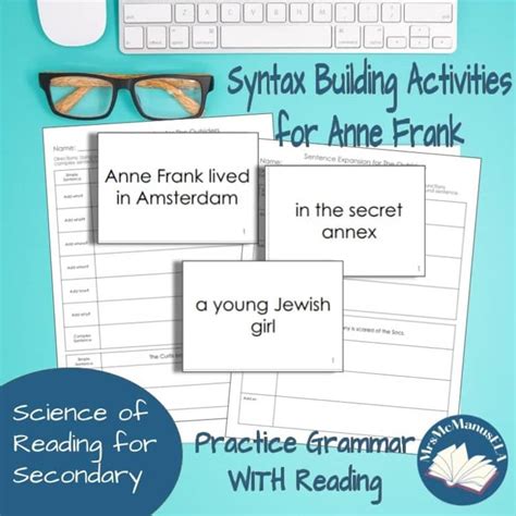 Mentor Sentences For Anne Frank Grammar And Syntax Building Sor Aligned