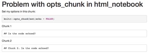 Rstudio R Notebook Optschunkset Doesnt Work Stack Overflow