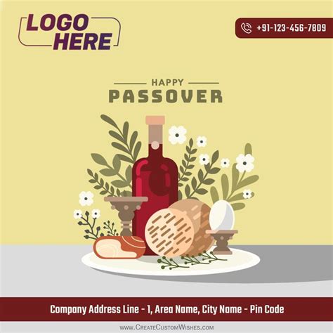 A Plate With Some Food On It And The Words Happy Passover Written In Red