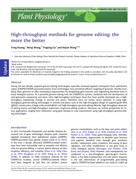 Pdf High Throughput Methods For Genome Editing The More The Better