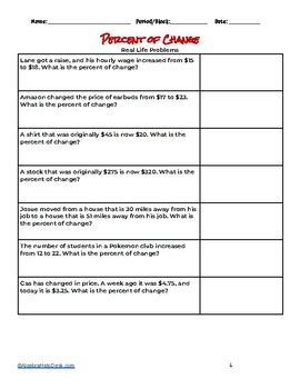 Unit 2 Solving Equations Emerging Percent Of Change Ready2Use PDF