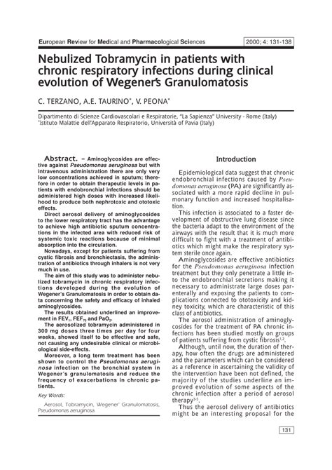 Pdf Nebulized Tobramycin In Patients With Chronic Respiratory Infections During Clinical