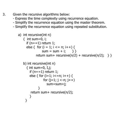 Answered Given The Recursive Algorithms Below Bartleby