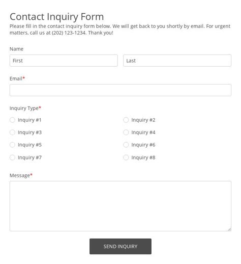 Free Sales Enquiry Form Template 123 Form Builder